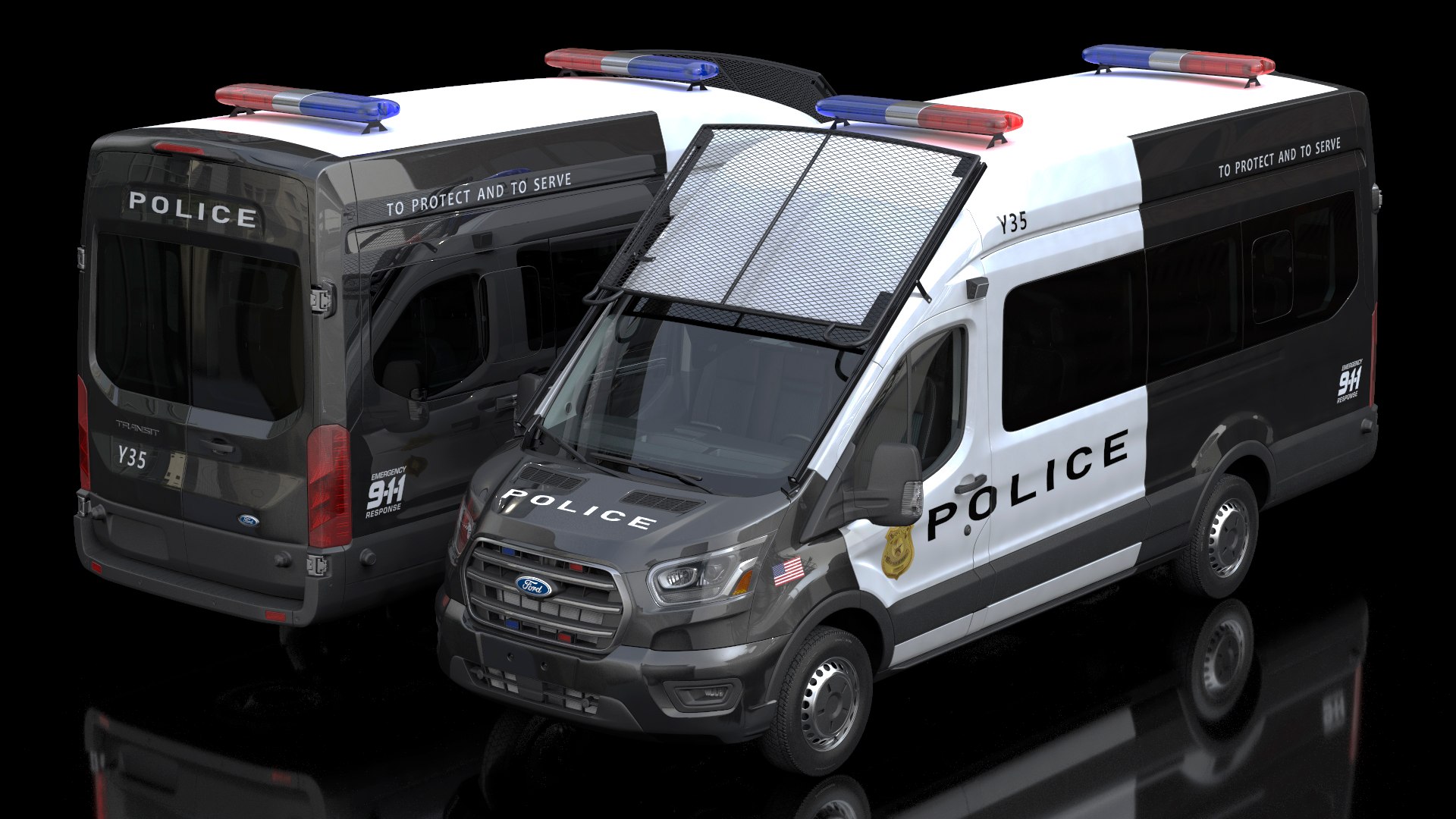 Police Ford Transit 2020 Simple Interior model - TurboSquid 1860926
