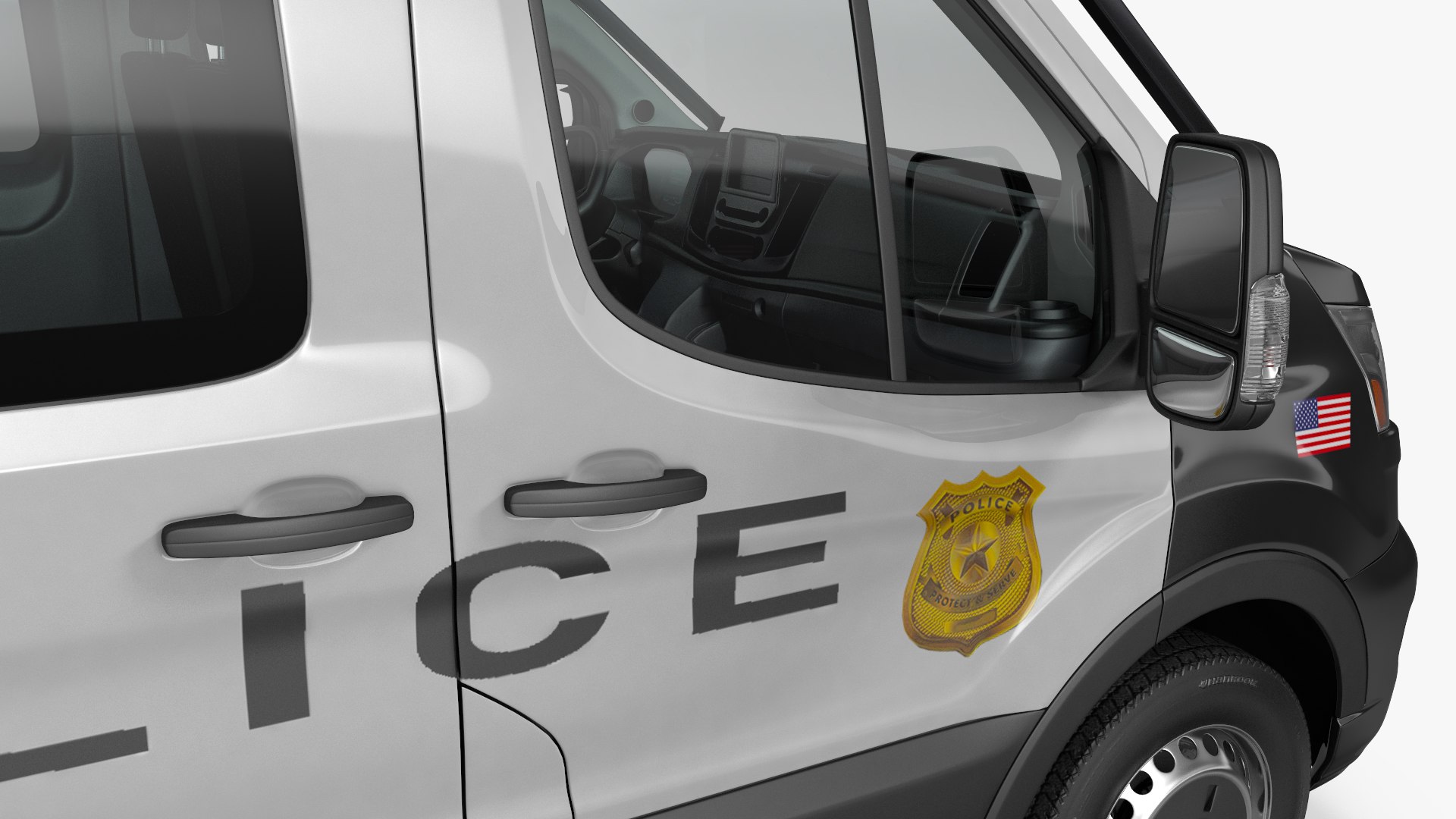 Police Ford Transit 2020 Simple Interior model - TurboSquid 1860926
