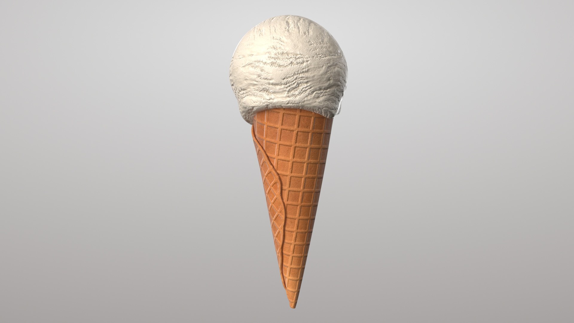 Ice Cream Cone 4v PBR Model - TurboSquid 2235854