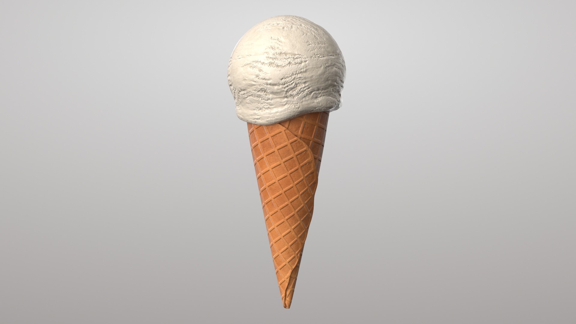 Ice Cream Cone 4v PBR Model - TurboSquid 2235854
