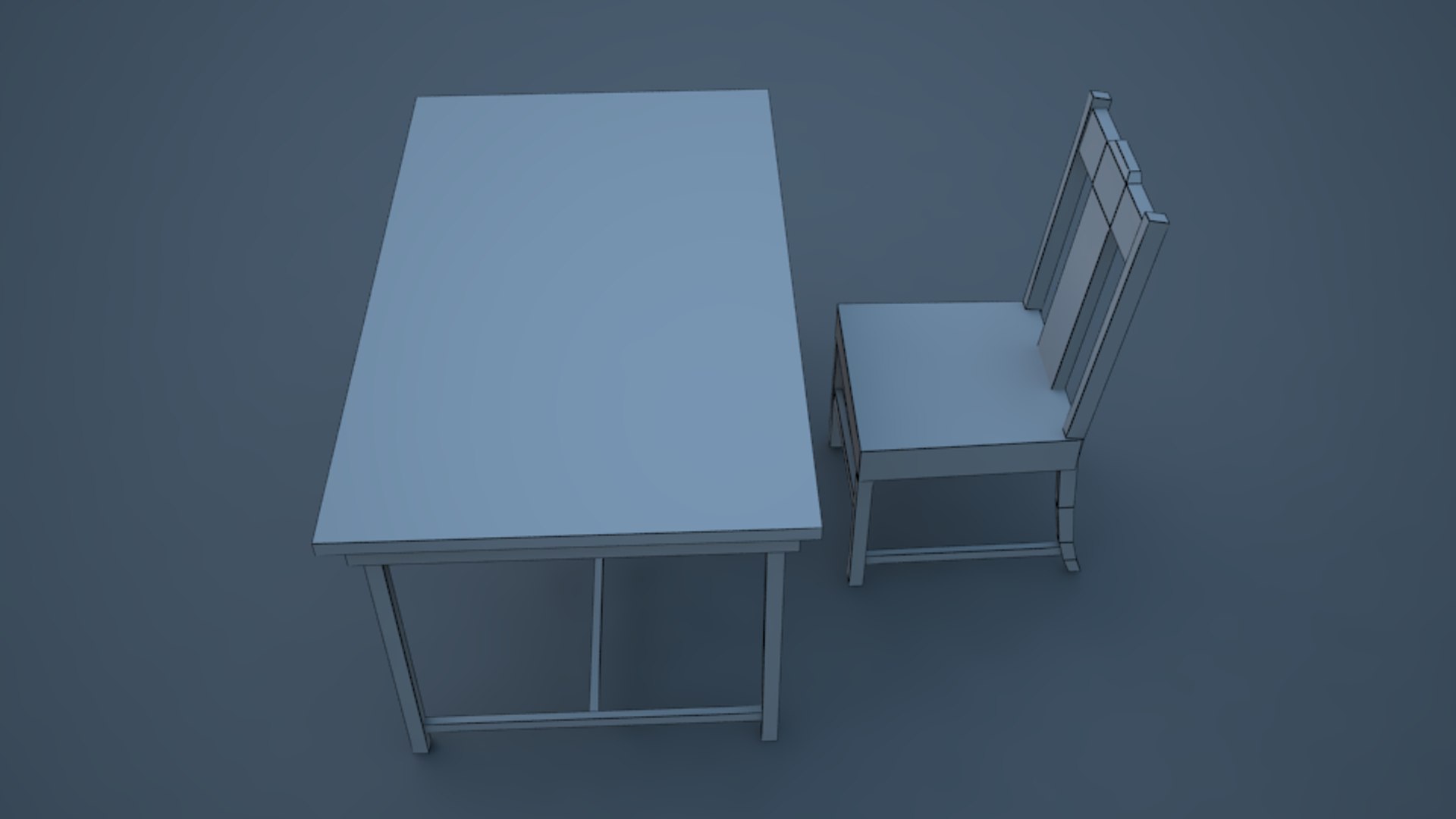 Chair Table 3d Model