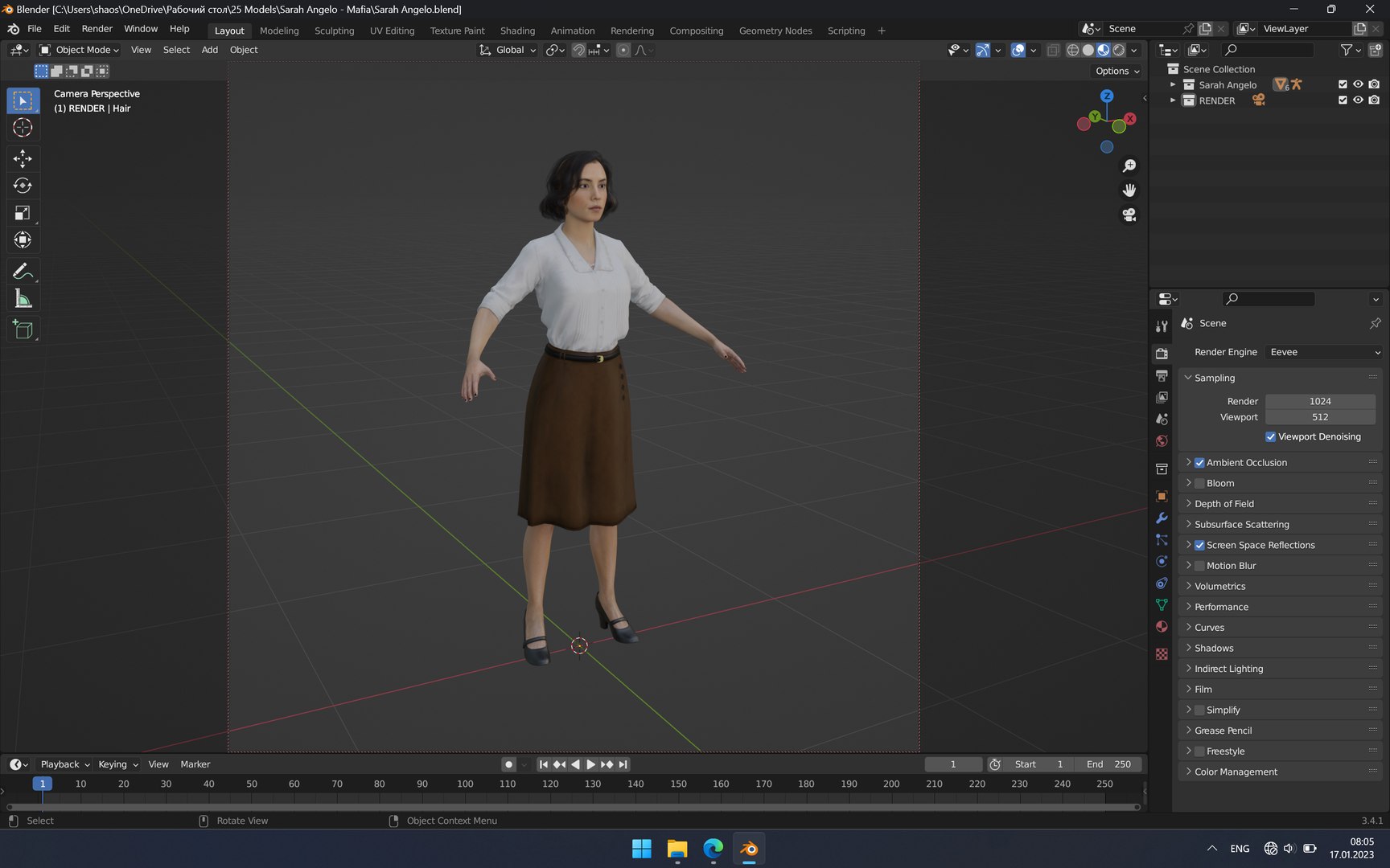 3D Model Sarah Angelo - TurboSquid 2081205
