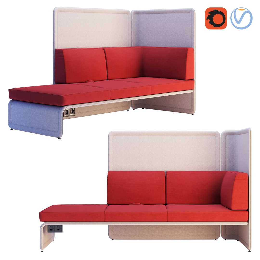 3D Coalesse Lagunitas Lounge Corner Sofa - TurboSquid 1635752
