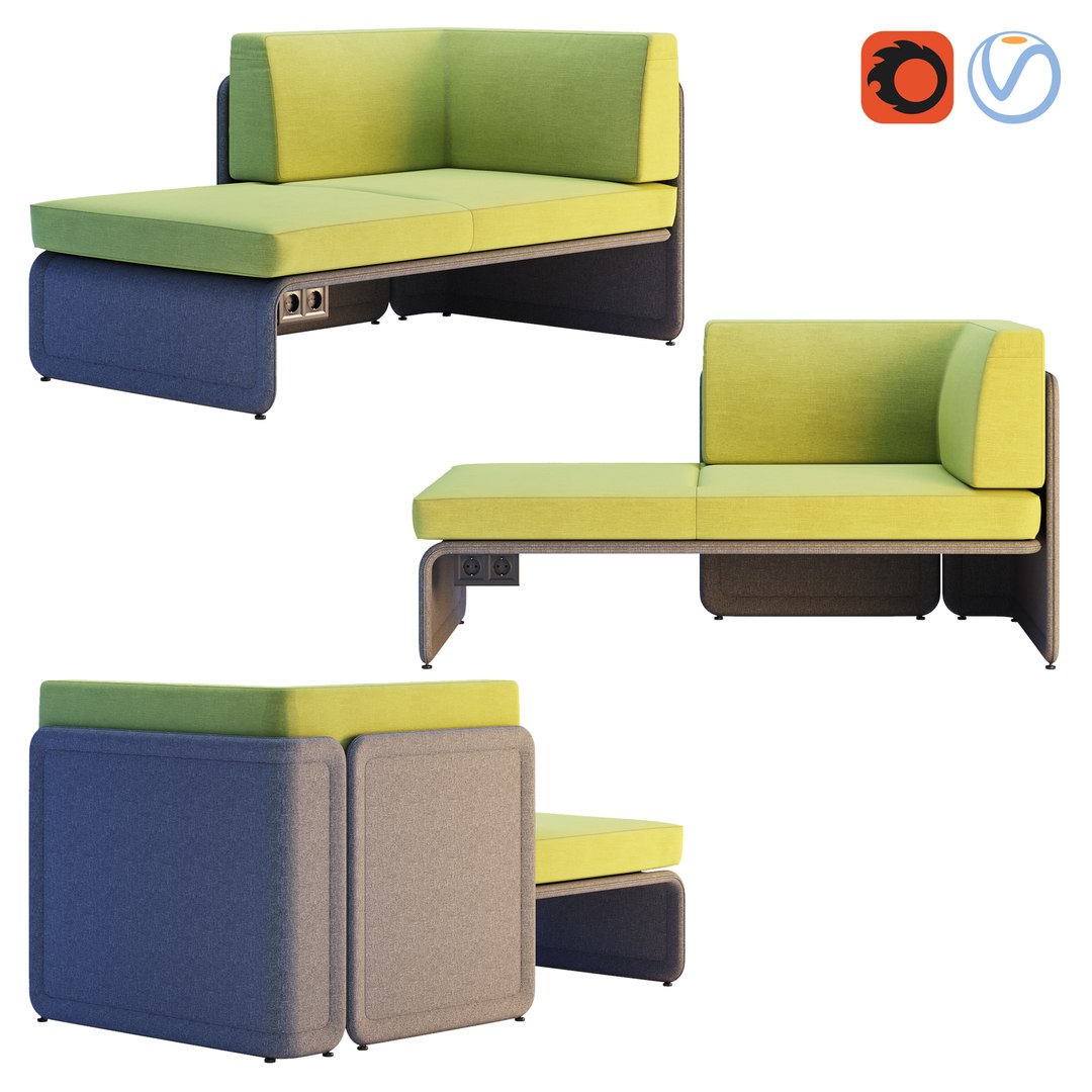 3D Coalesse Lagunitas Lounge Corner Sofa - TurboSquid 1635752