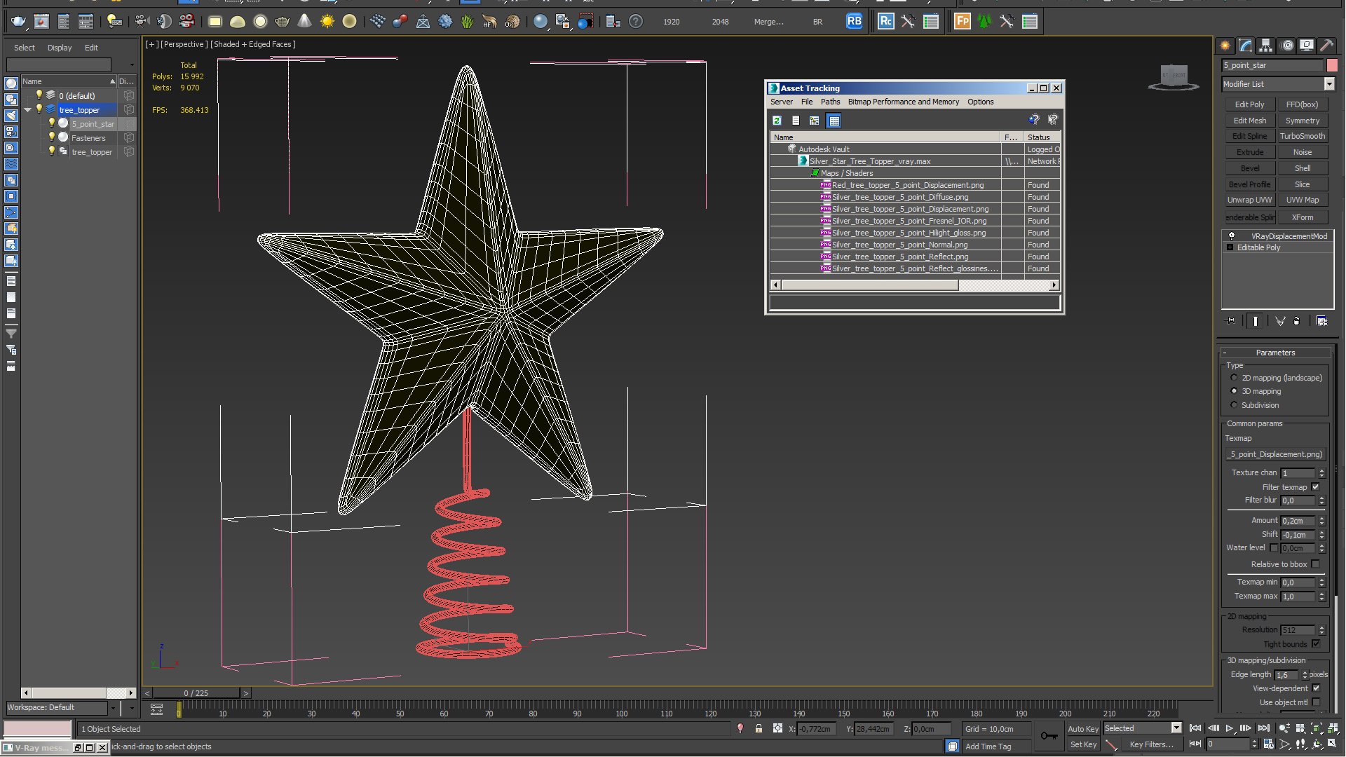 3D Silver Star Tree Topper - TurboSquid 1456861