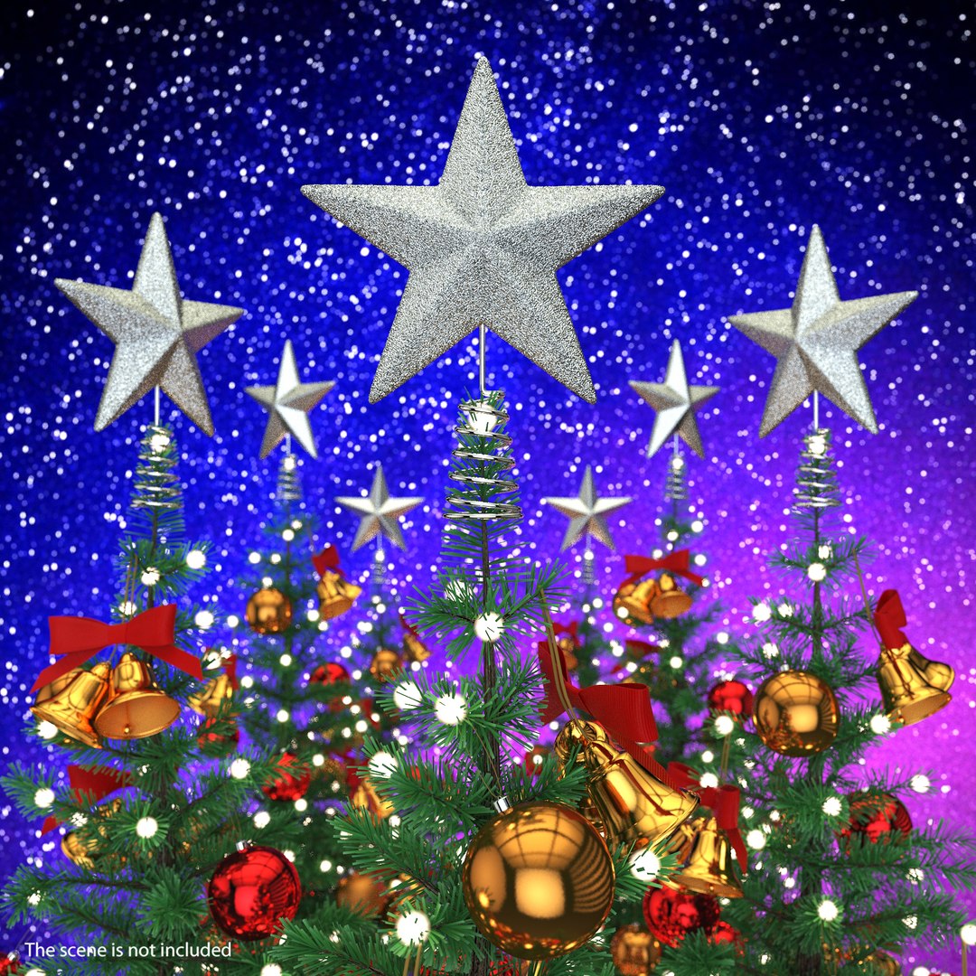 3D Silver Star Tree Topper - TurboSquid 1456861