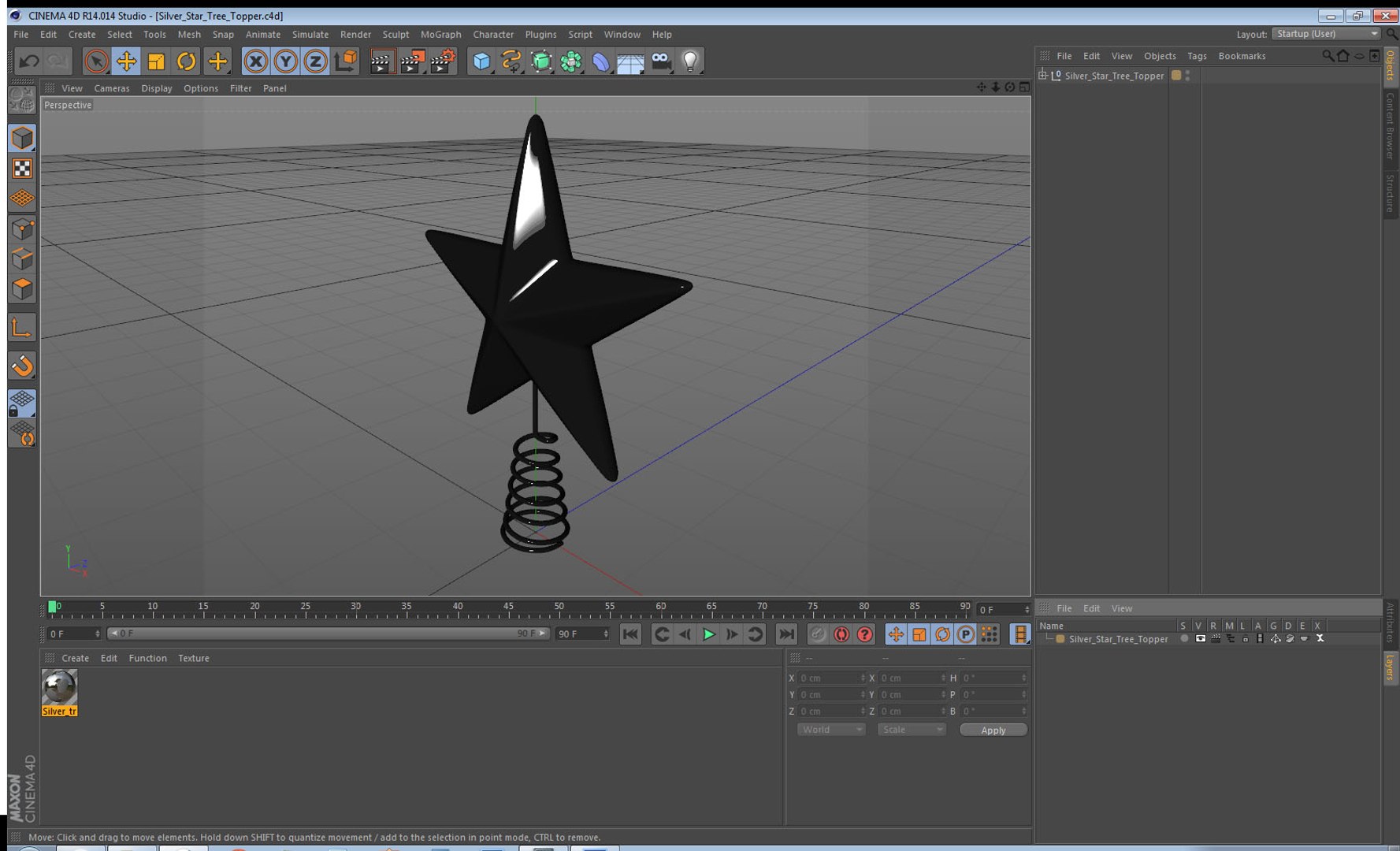 3D Silver Star Tree Topper - TurboSquid 1456861