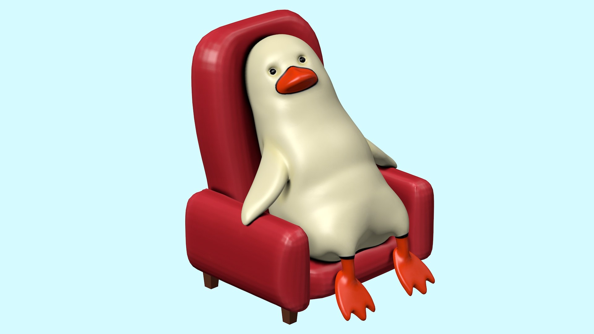 3D Bird Sitting in Chair - TurboSquid 2159063