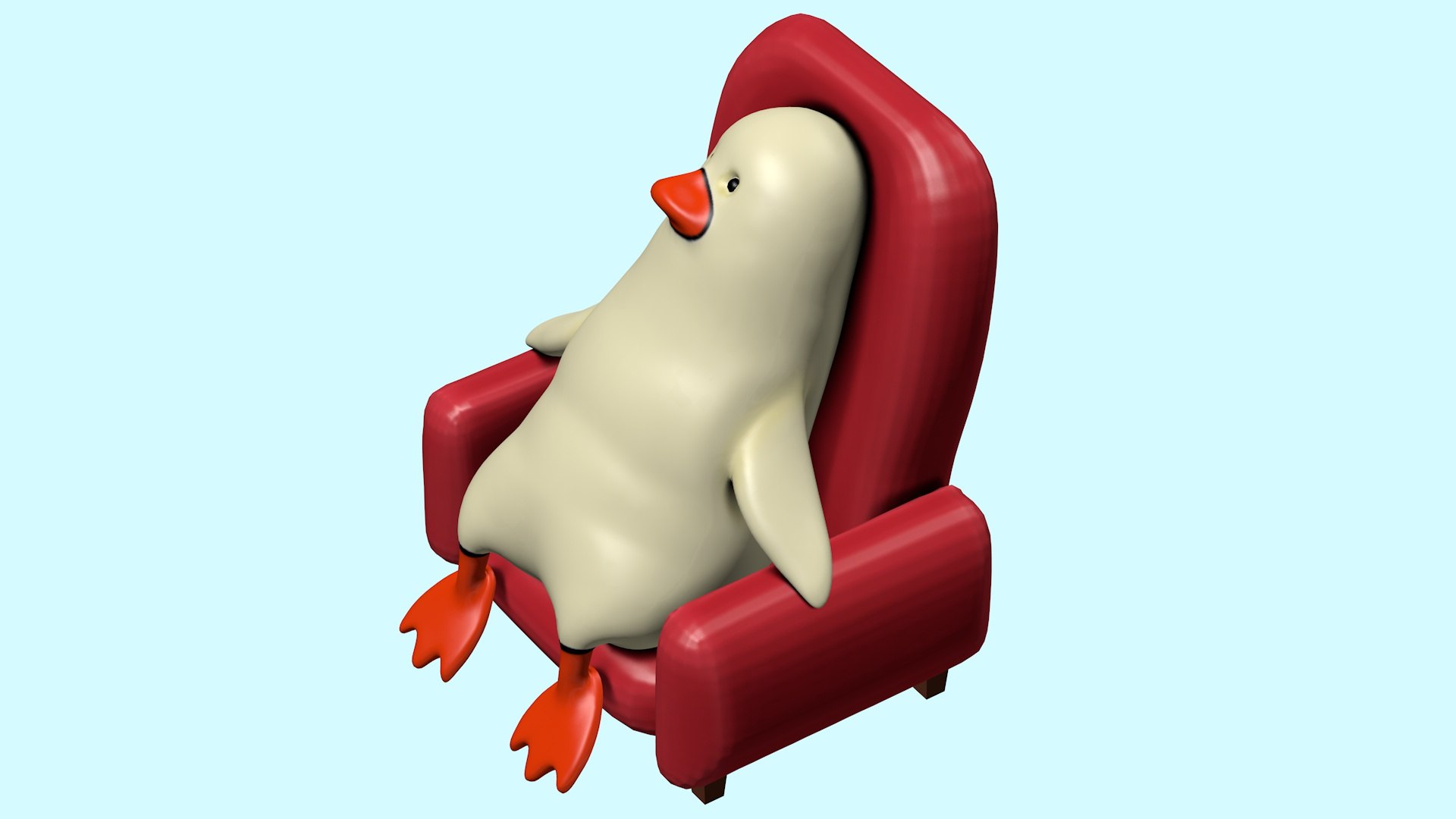 3D Bird Sitting In Chair - TurboSquid 2159063