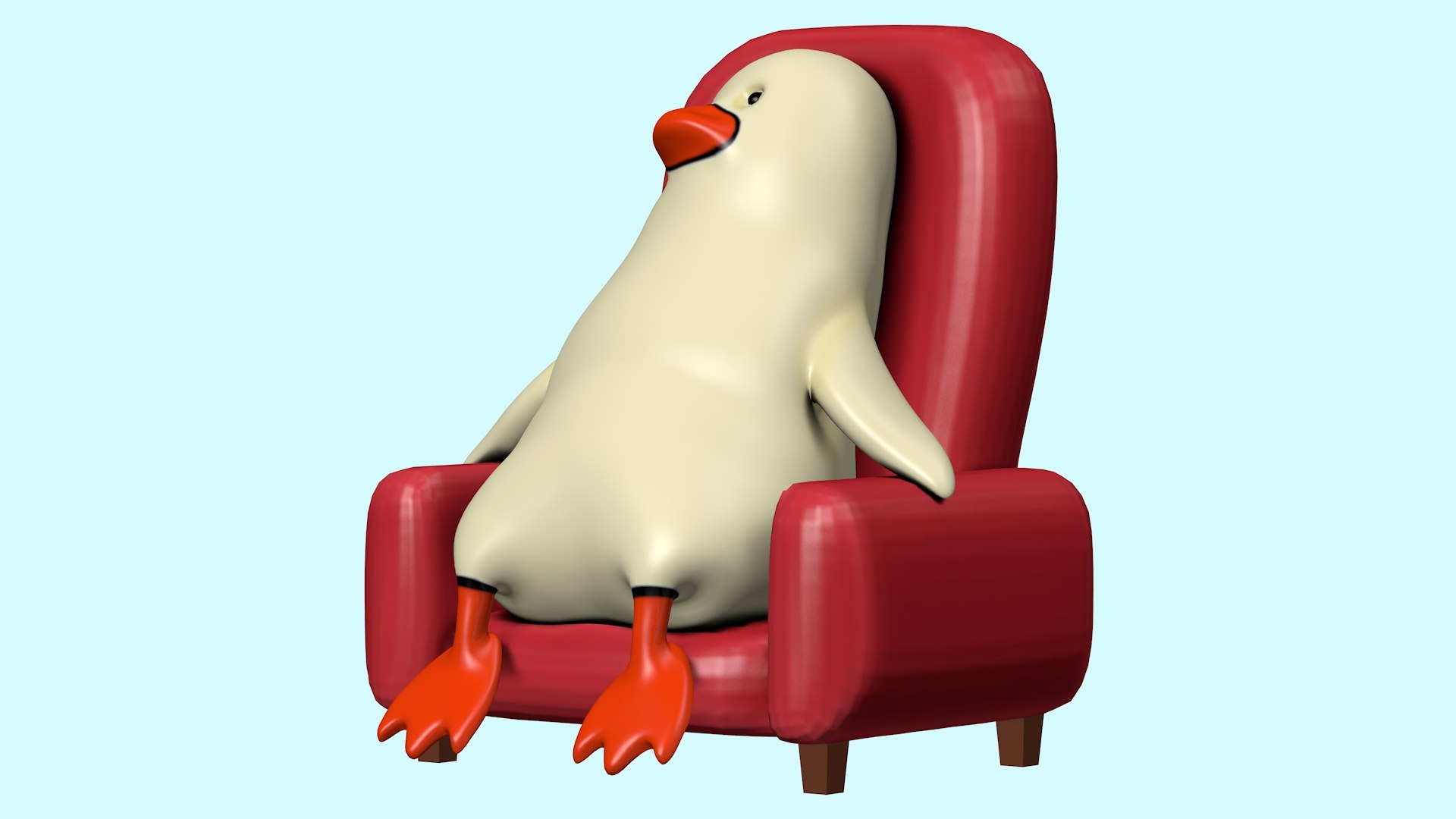 3D Bird Sitting In Chair - TurboSquid 2159063