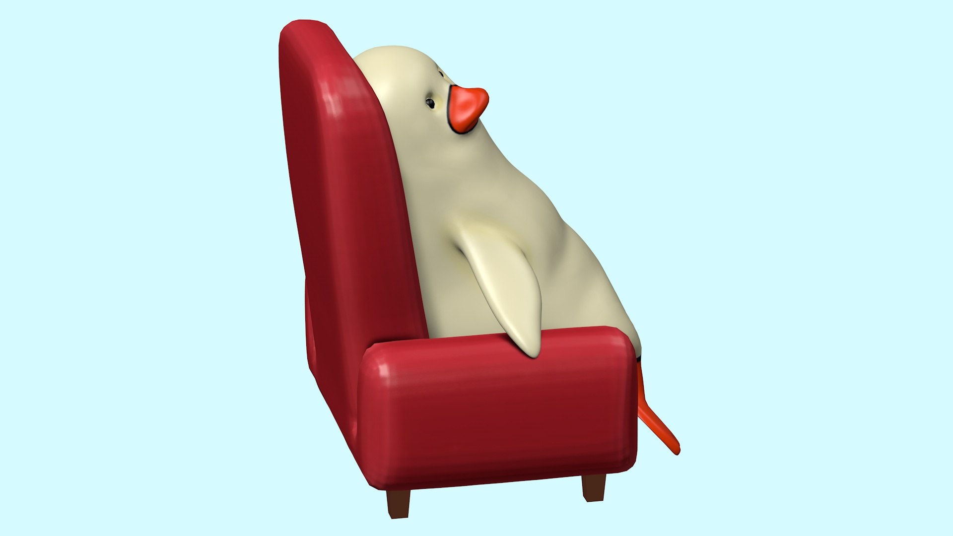 3D Bird Sitting In Chair - TurboSquid 2159063