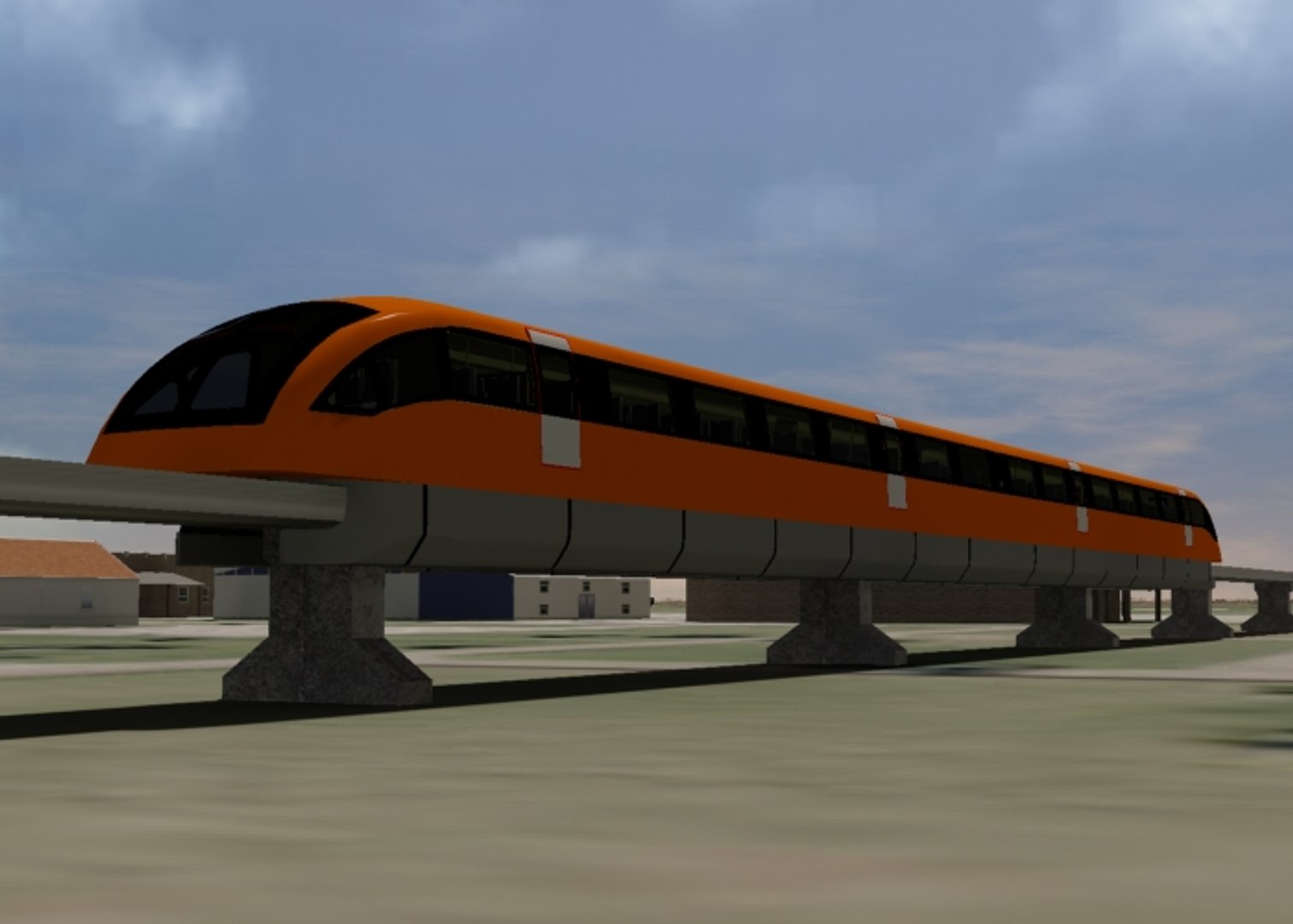 3d German Transrapid Magnetic Levitation Model