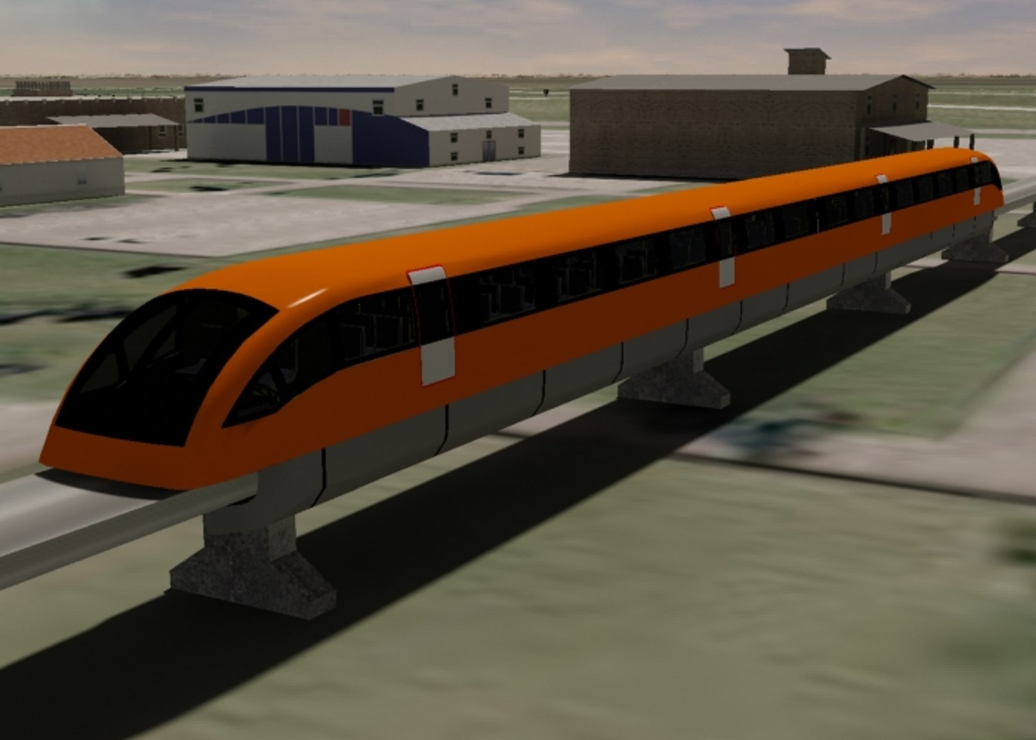 3d German Transrapid Magnetic Levitation Model