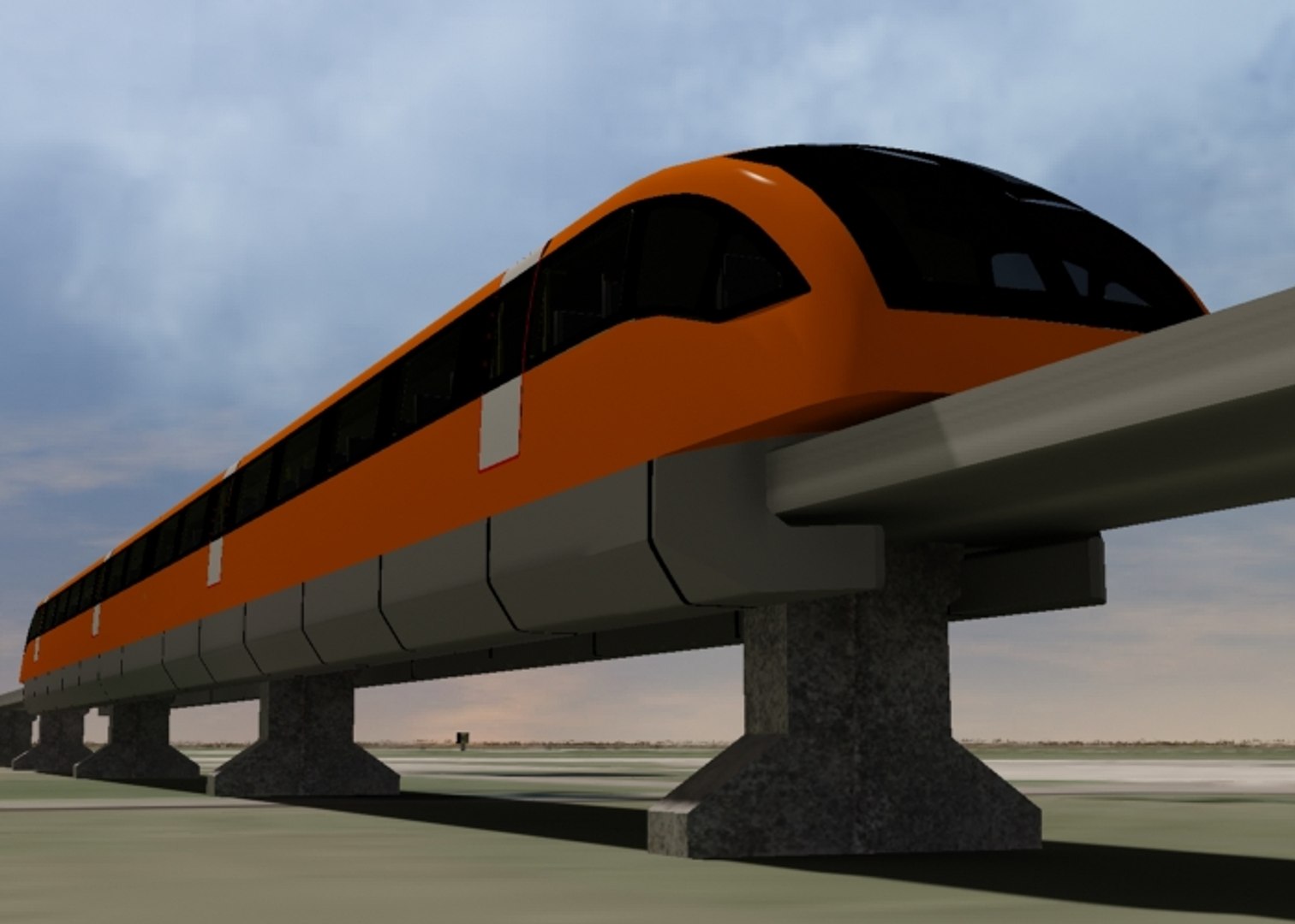 3d German Transrapid Magnetic Levitation Model