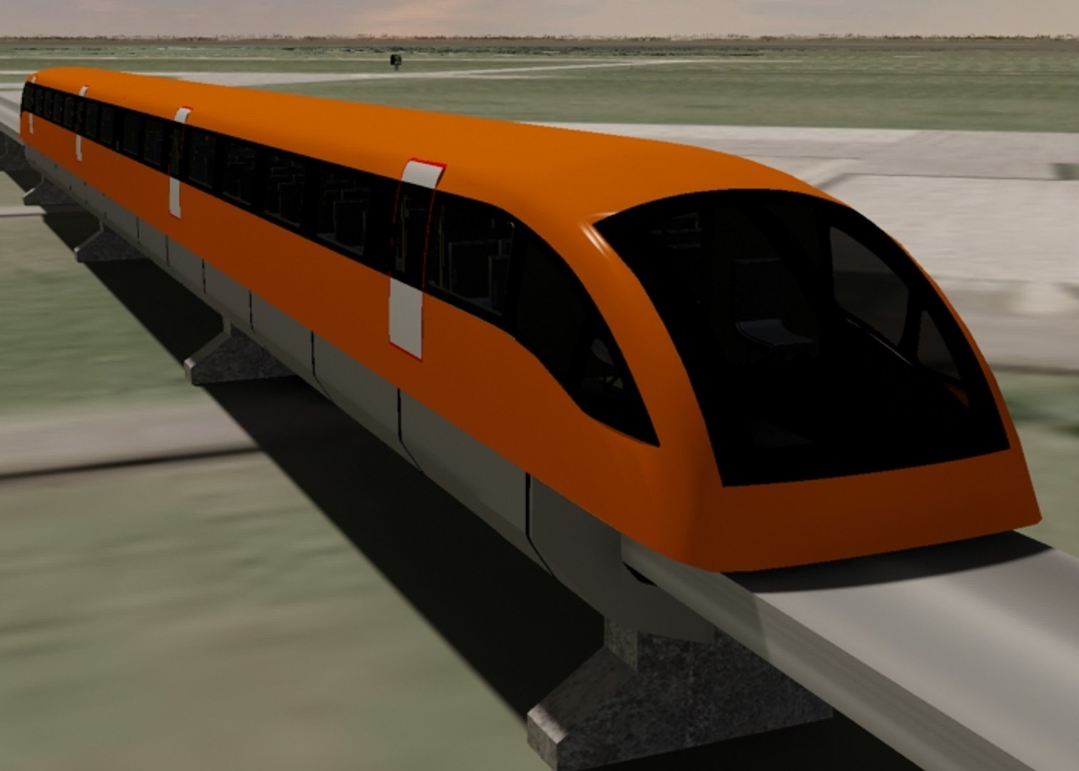 3d German Transrapid Magnetic Levitation Model