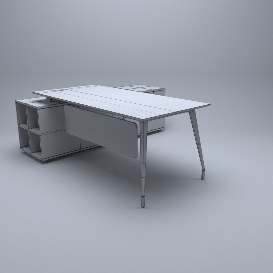 3D Office Table Desk Model - TurboSquid 1379309