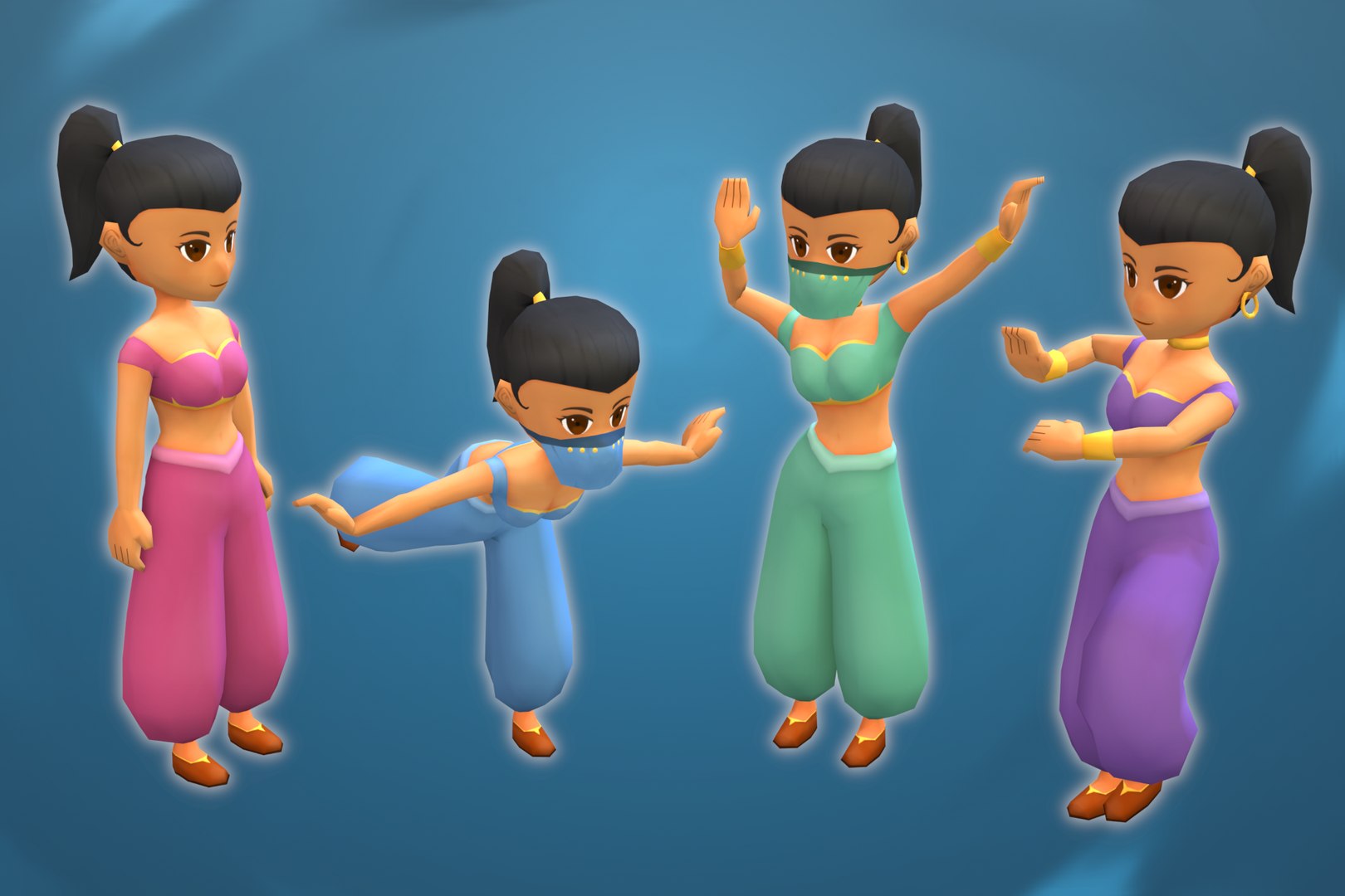3D Stylized NPC - Desert People Dancer - TurboSquid 2131318