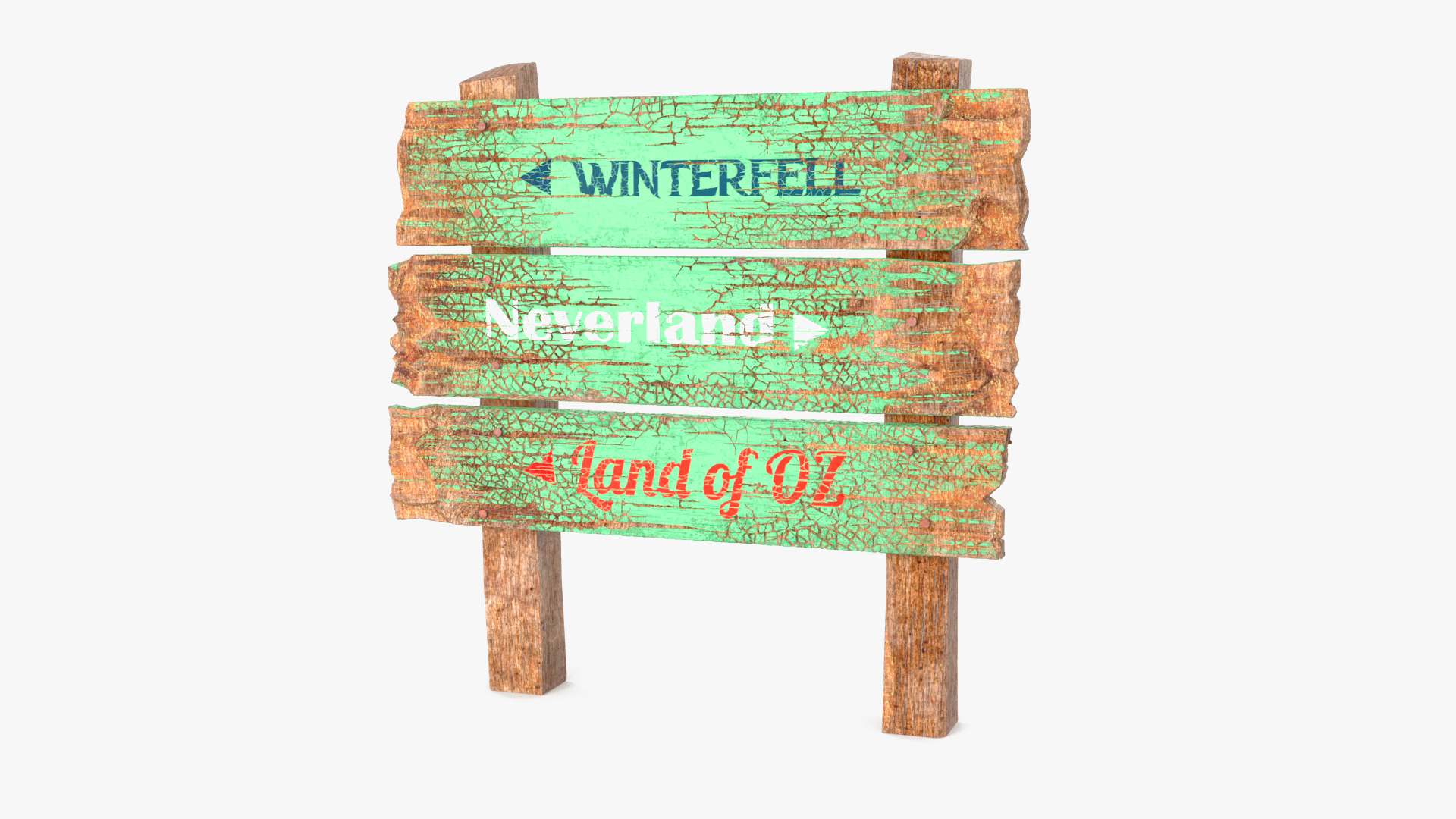3D Old Weathered Wooden Sign Board - TurboSquid 2114196
