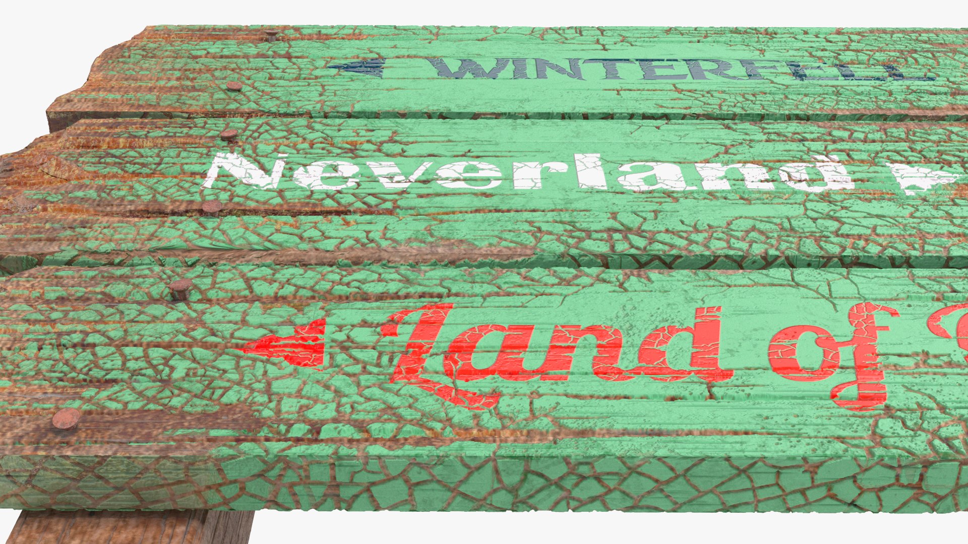 3D Old Weathered Wooden Sign Board - TurboSquid 2114196