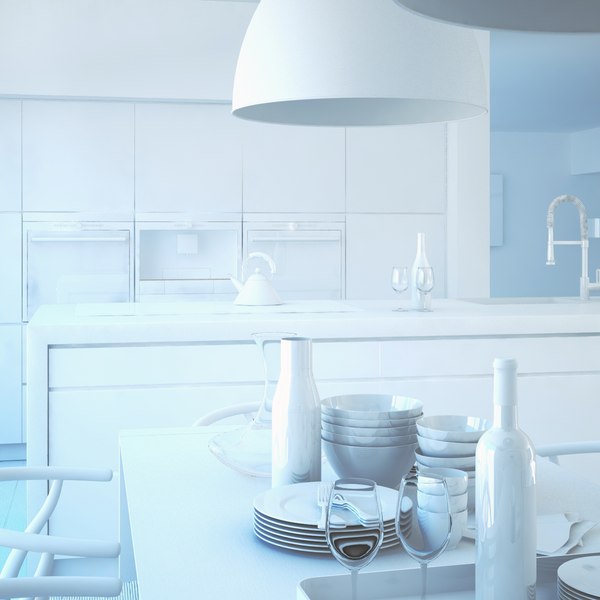 white modern kitchen 3d model