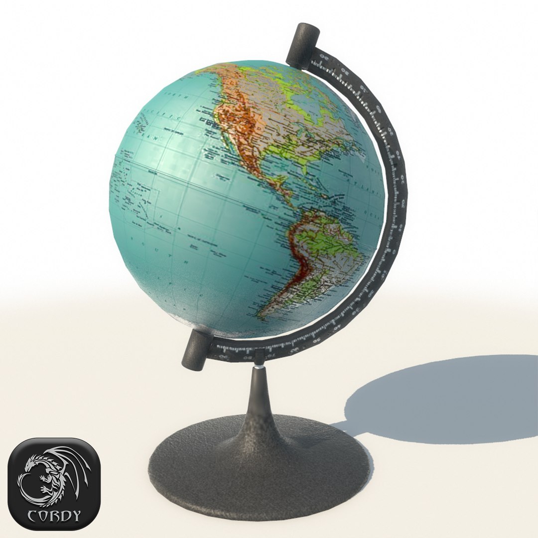 3d model globe modern