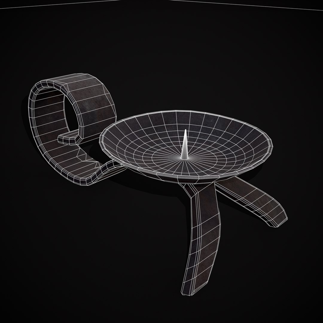 3D Simple Iron Chamberstick Model - TurboSquid 2103877