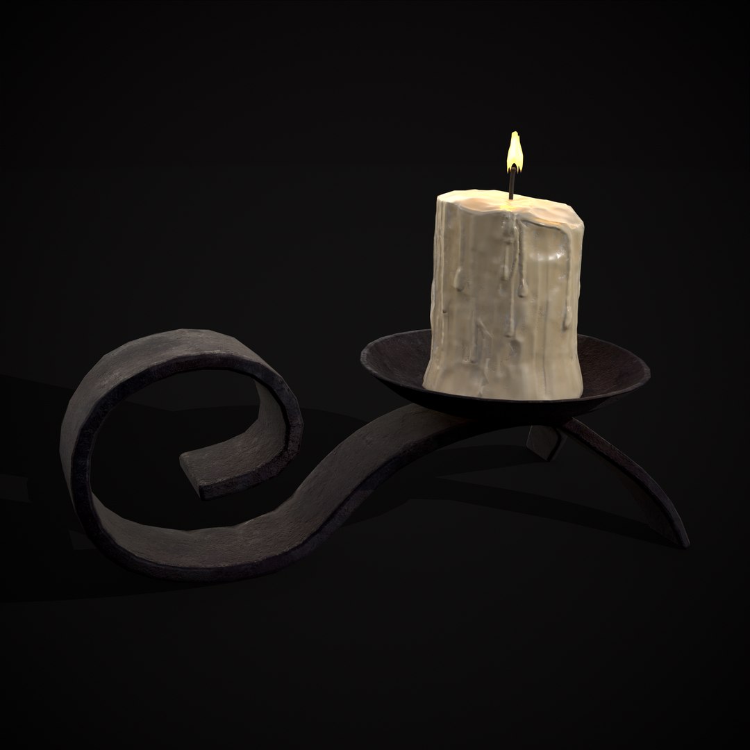 3D Simple Iron Chamberstick Model - TurboSquid 2103877