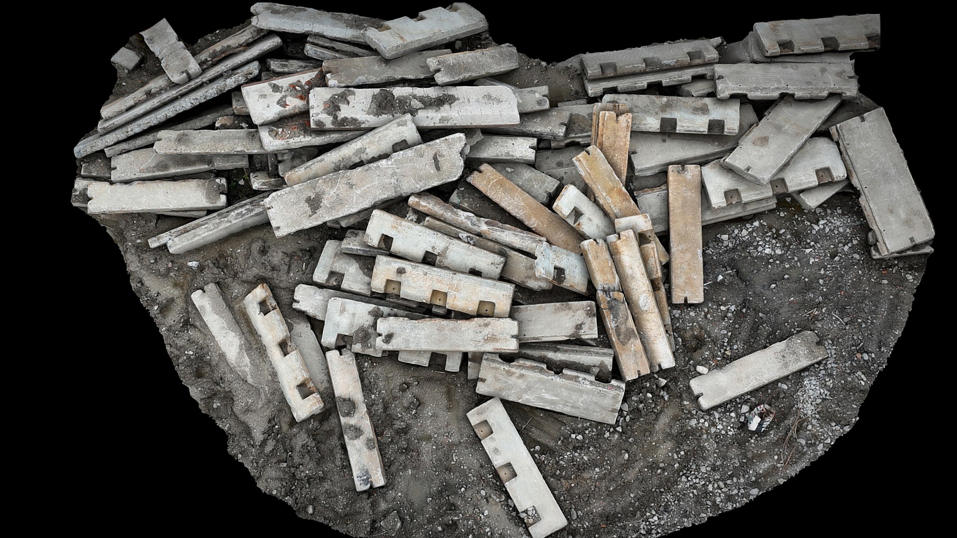 Concrete Ruins Debris Blocks Terrain Photogrammetry Model - TurboSquid ...
