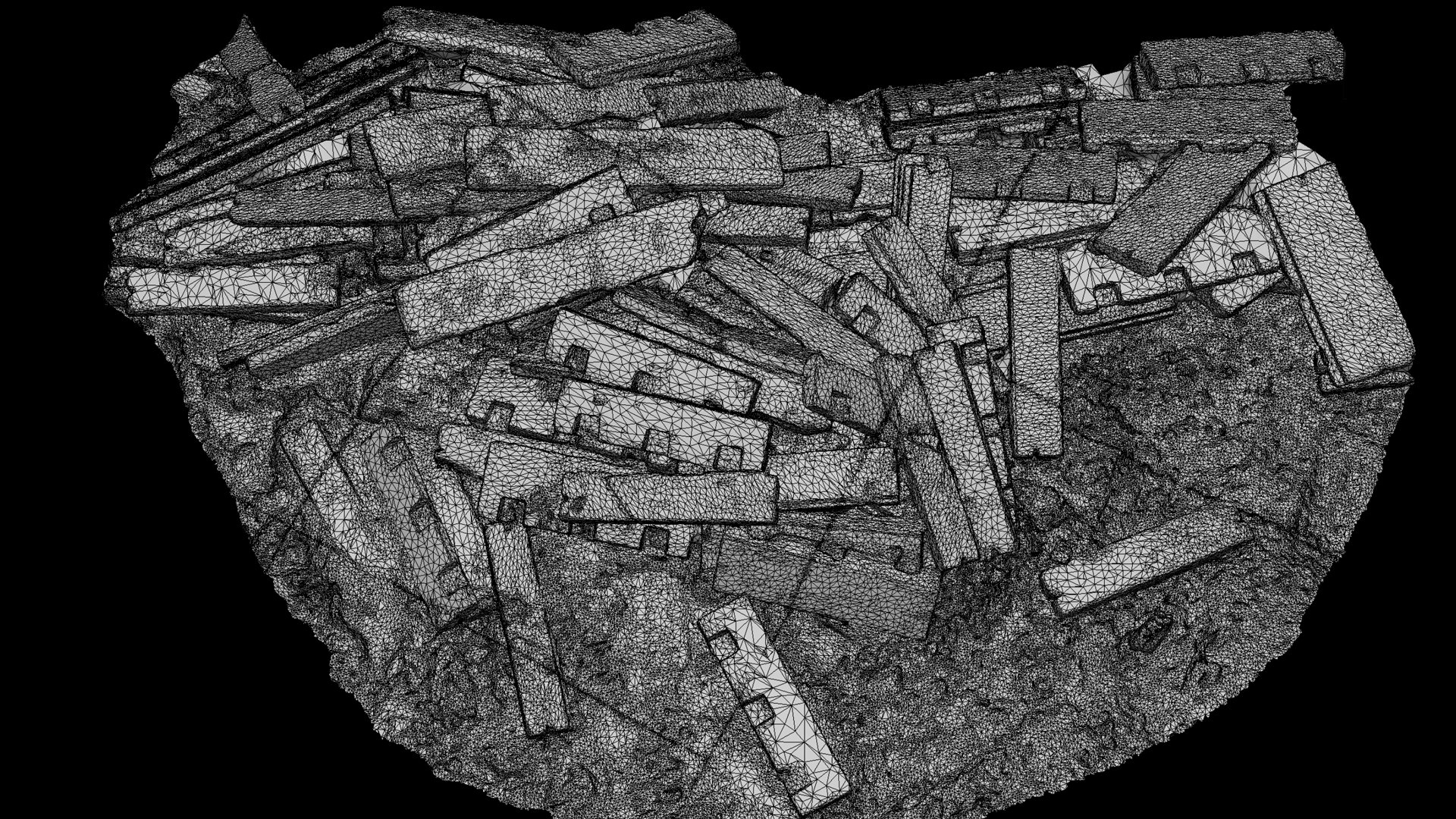 Concrete Ruins Debris Blocks Terrain Photogrammetry Model - TurboSquid ...