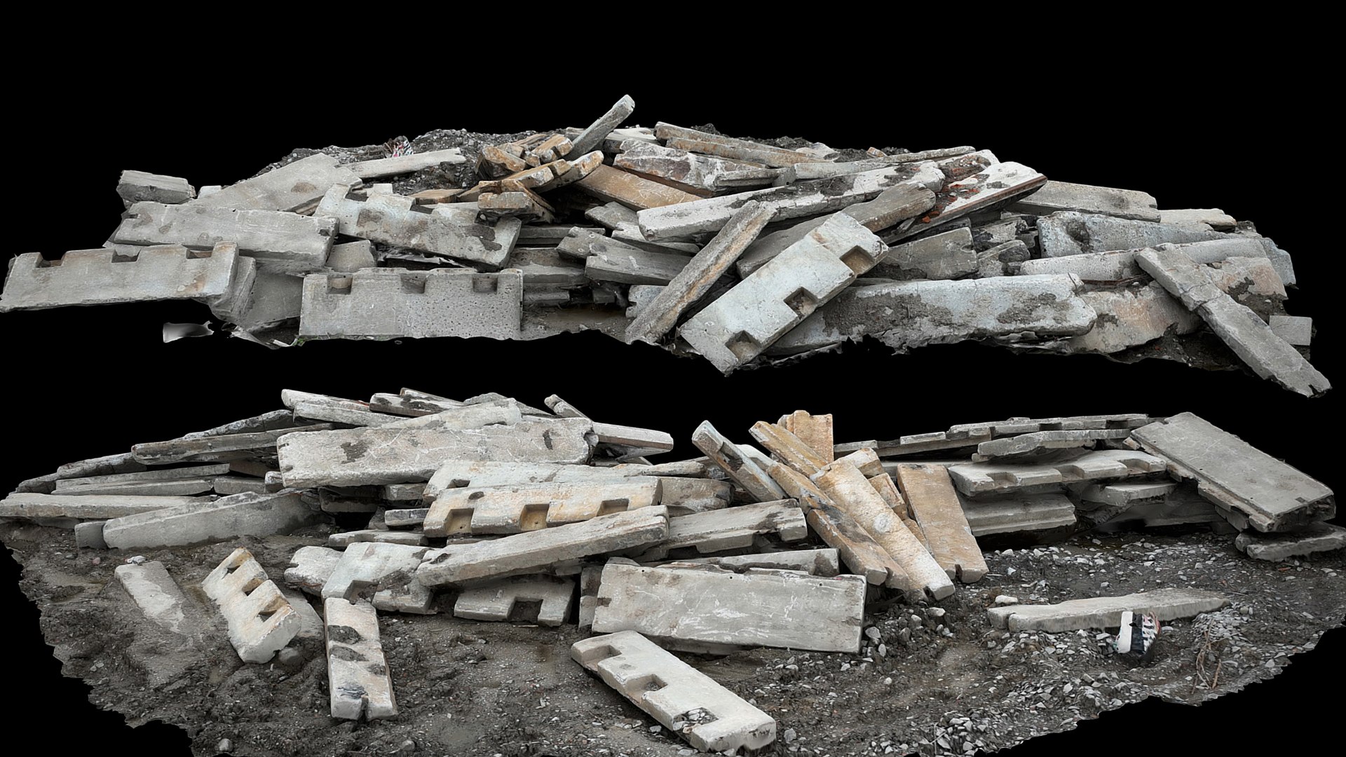 Concrete Ruins Debris Blocks Terrain Photogrammetry Model - TurboSquid ...