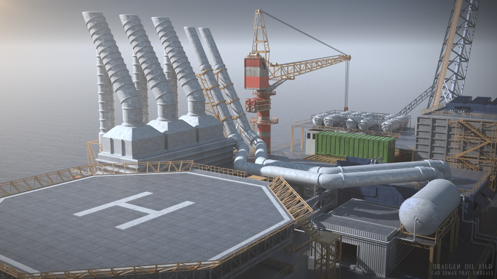 3D Draugen Oil Field - TurboSquid 2186554