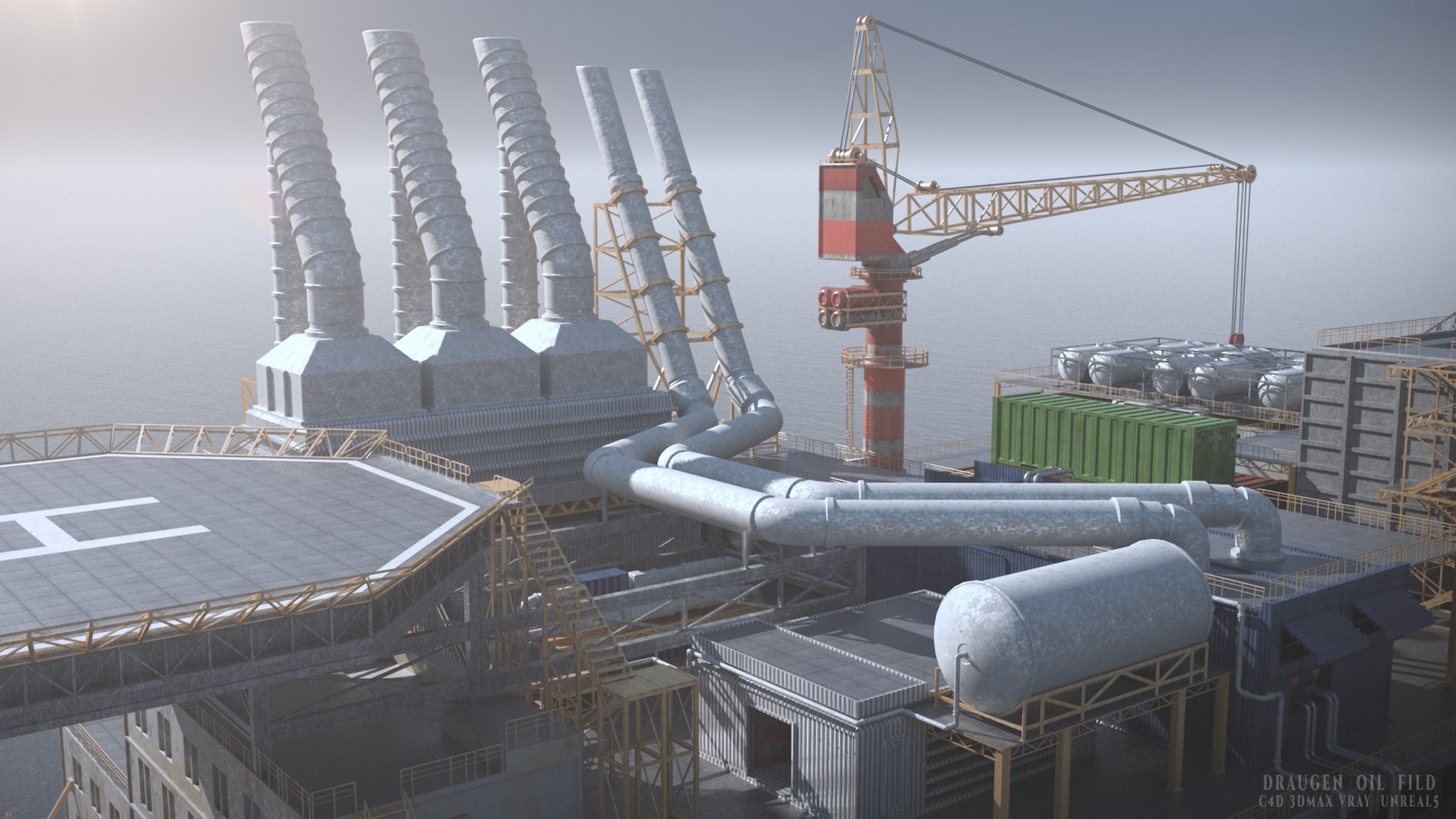 3D Draugen Oil Field - TurboSquid 2186554