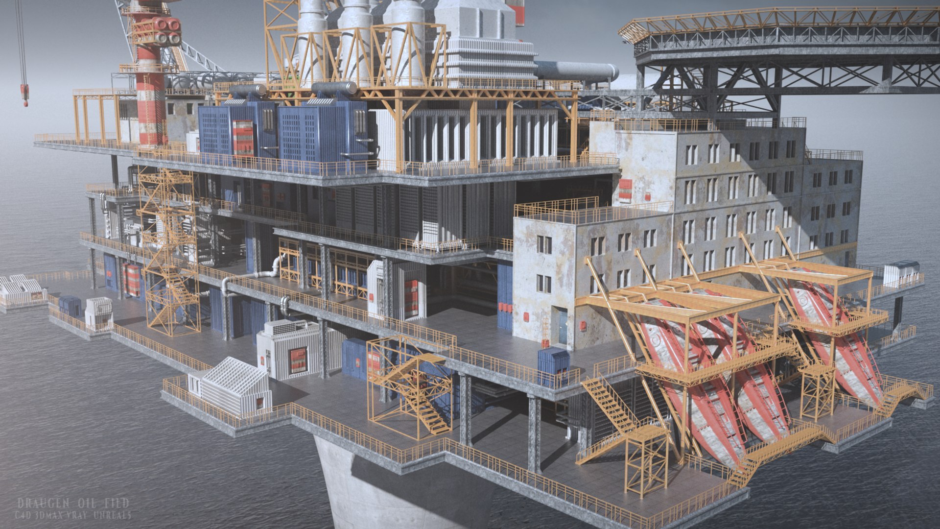 3D Draugen Oil Field - TurboSquid 2186554