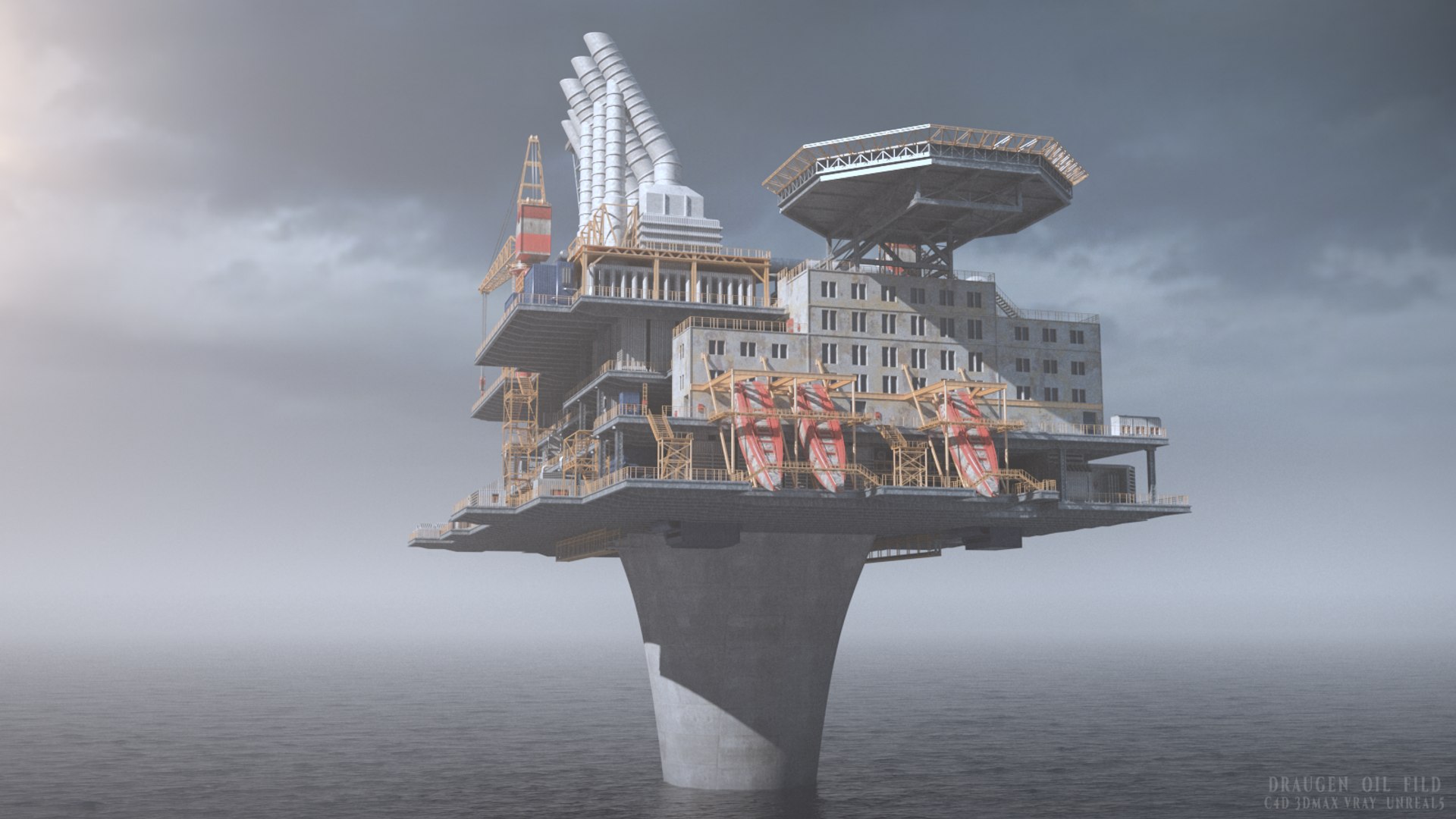 3D Draugen Oil Field - TurboSquid 2186554