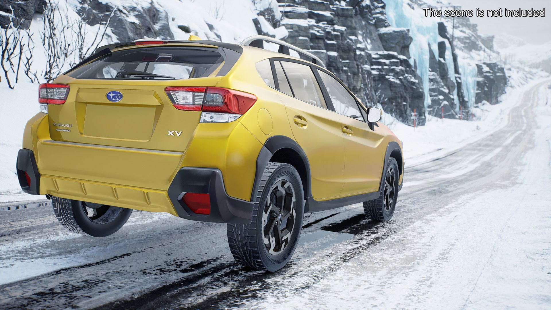 2020 Subaru XV Crosstrek SUV Yellow Rigged 3D model - TurboSquid 2105293