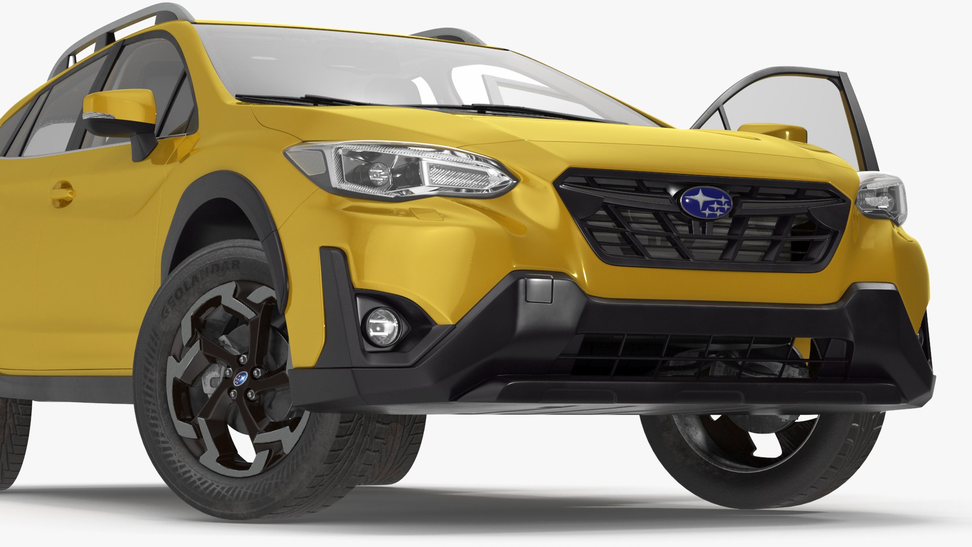 2020 Subaru XV Crosstrek SUV Yellow Rigged 3D model - TurboSquid 2105293