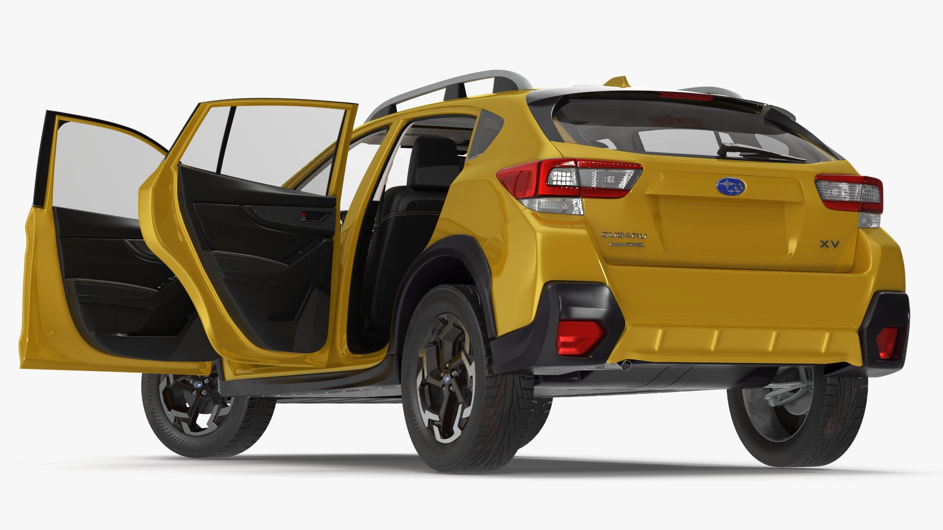 2020 Subaru XV Crosstrek SUV Yellow Rigged 3D model - TurboSquid 2105293