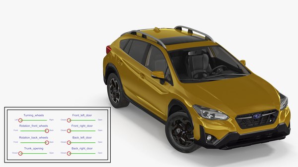 modelo 3d SUV Subaru XV Crosstrek 2020 con aparejo amarillo ...