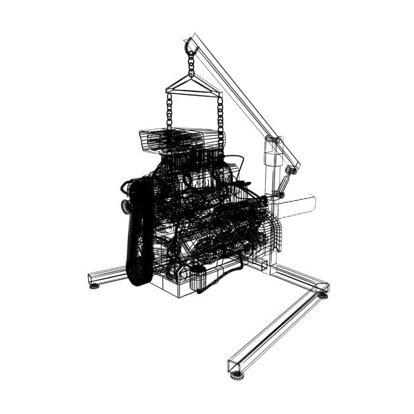 3d engine block blown