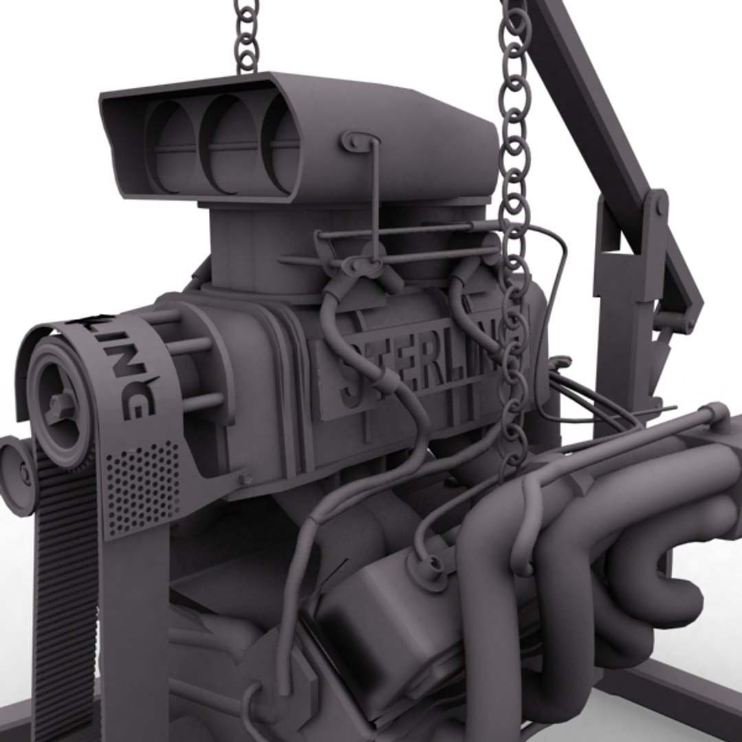 3d Engine Block Blown