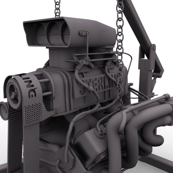 3d engine block blown