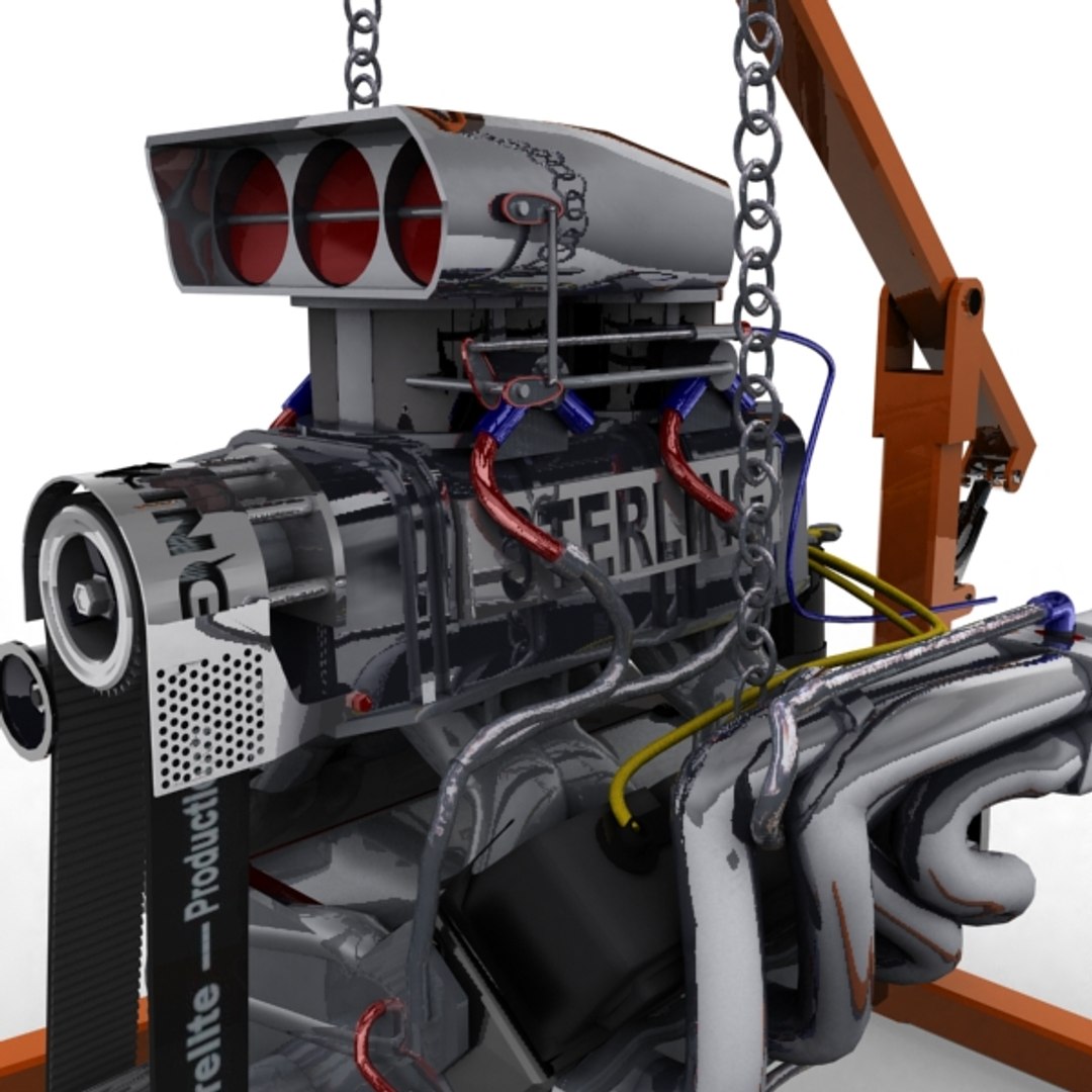 3d Engine Block Blown