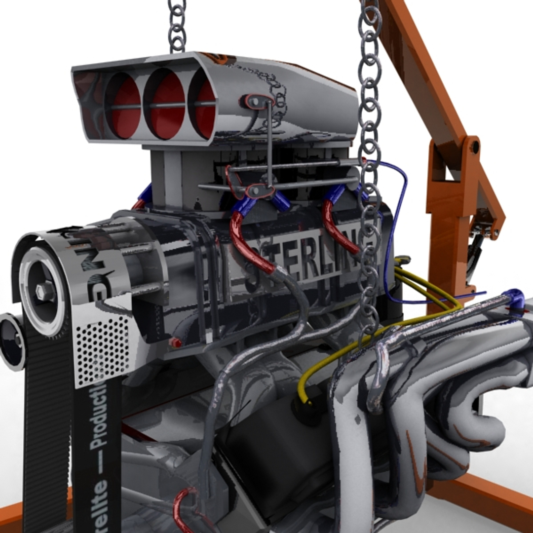 3d engine block blown