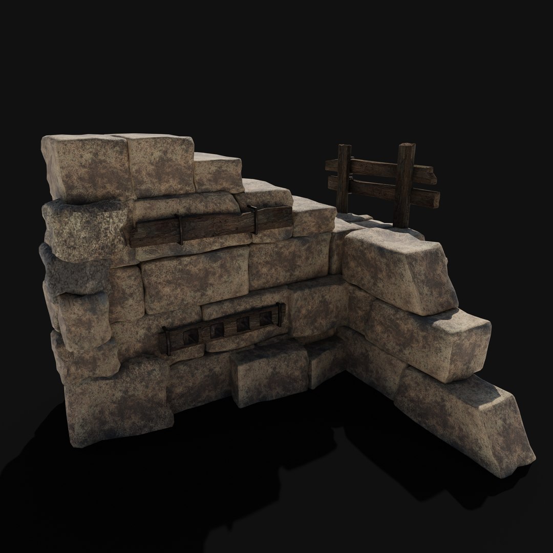 3D CASTLE RUIN WALLS TOWER WALL WATCHTOWER CONSTRUCTION COLLECTION ...