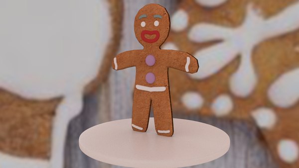 3D Gingerbread man Cookie model - TurboSquid 1984220