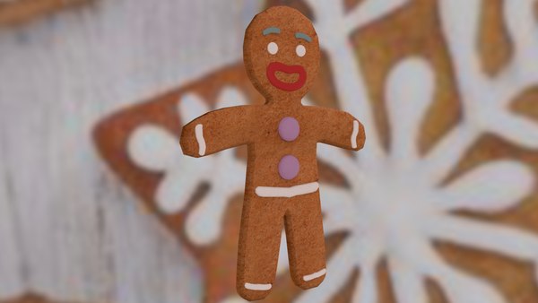 3D Gingerbread man Cookie model - TurboSquid 1984220