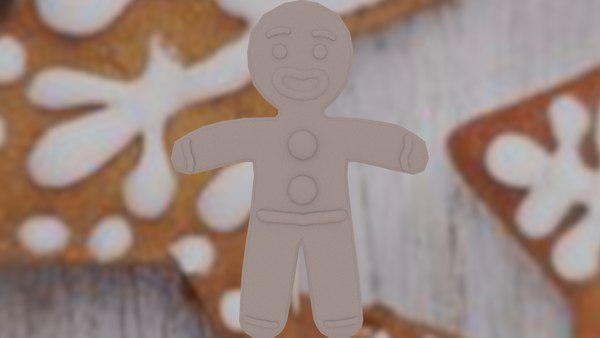 3D Gingerbread man Cookie model - TurboSquid 1984220