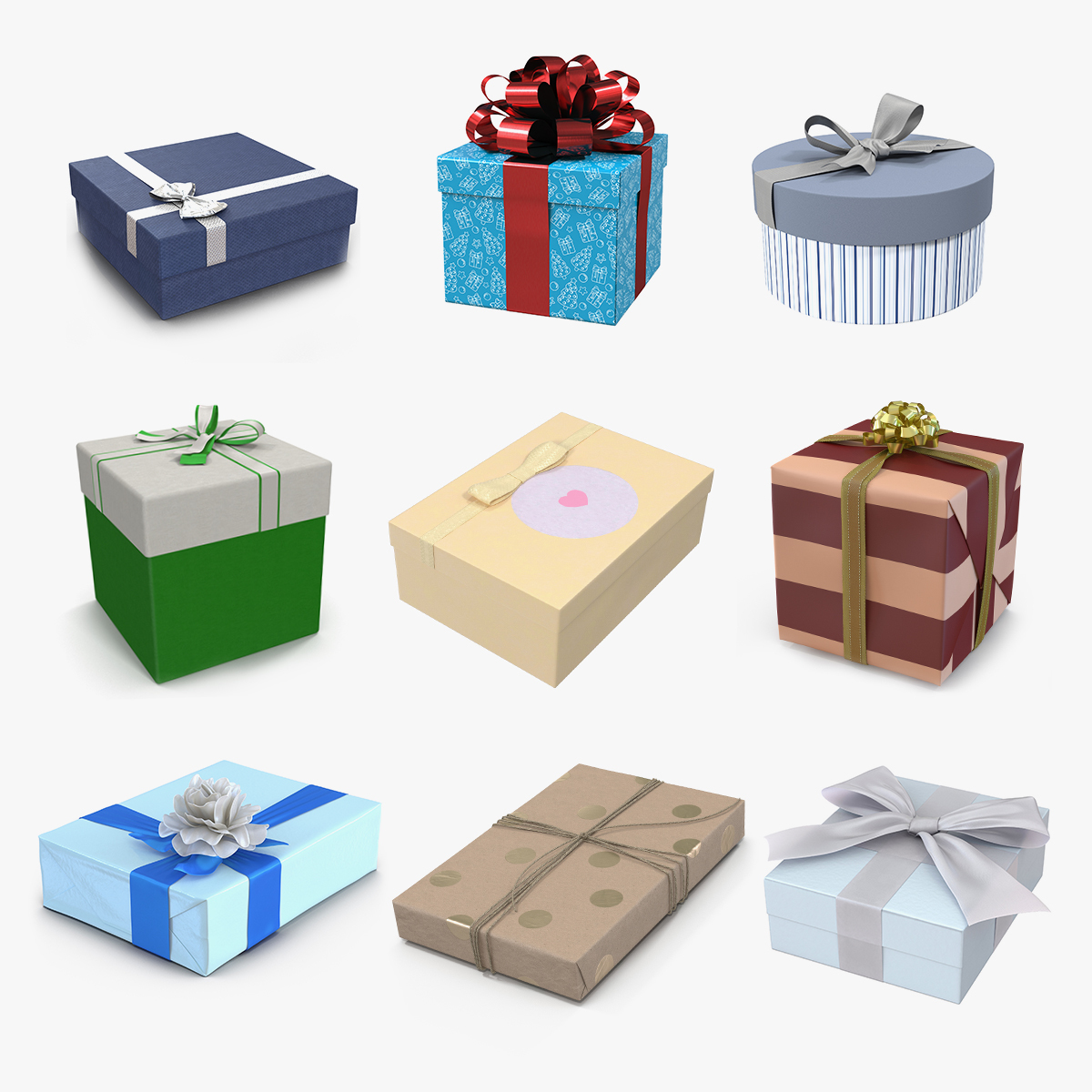 Giftboxes 3 gifts box 3D model - TurboSquid 1520747