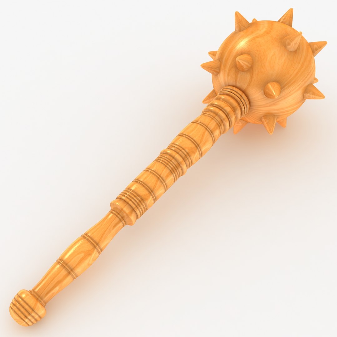 Wooden Mace 3d Obj