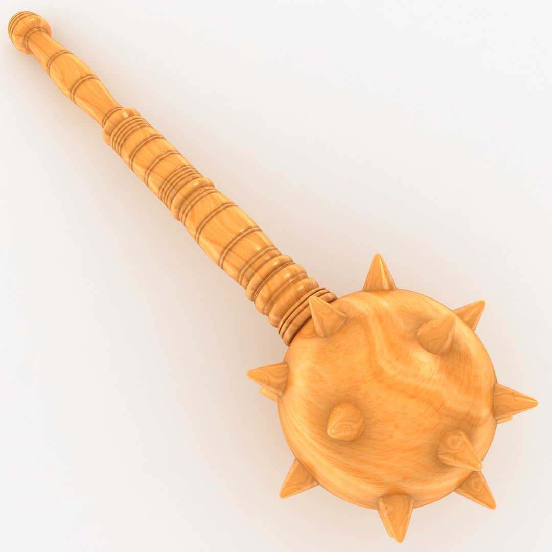 Wooden Mace 3d Obj